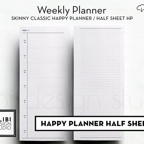 Skinny Classic Happy Planner Weekly Planner Week on 2 Pages - Etsy