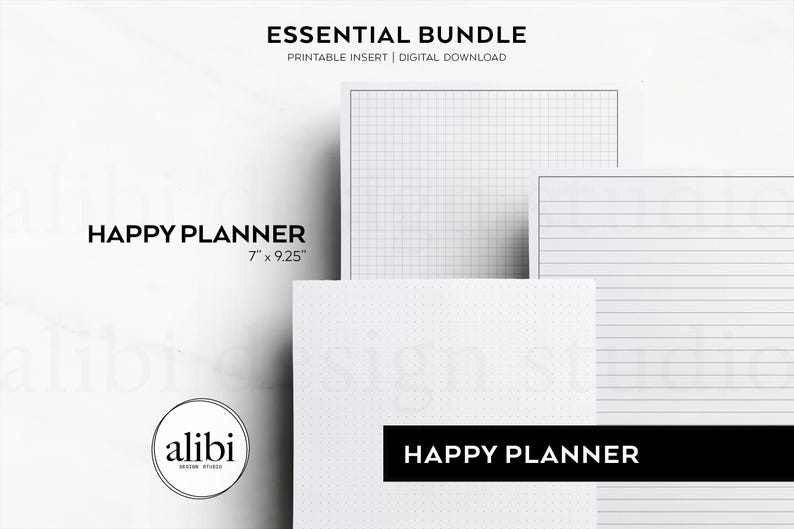 Happy Planner Printable Inserts Grid Paper Dot Grid Lined Paper HP ...