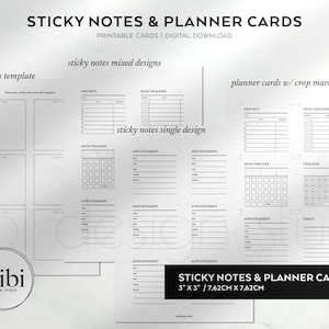 Printable Sticky Notes, Printable Planner Cards - 66 Designs ...