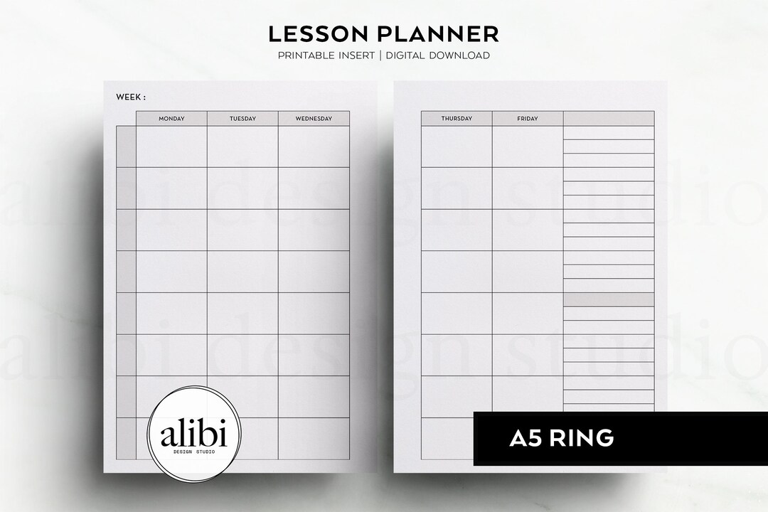 A5 Lesson Planner Student Planner Teacher Planner A5 Printable Planner ...