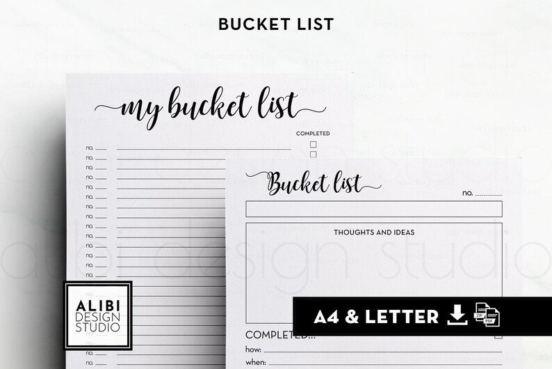 A4 US Letter Bucket List Wishlist Bucket List Journal To | Etsy