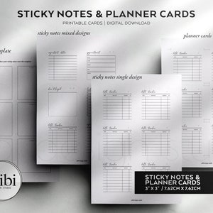 Printable Sticky Notes, Printable Planner Cards - 24 Designs ...