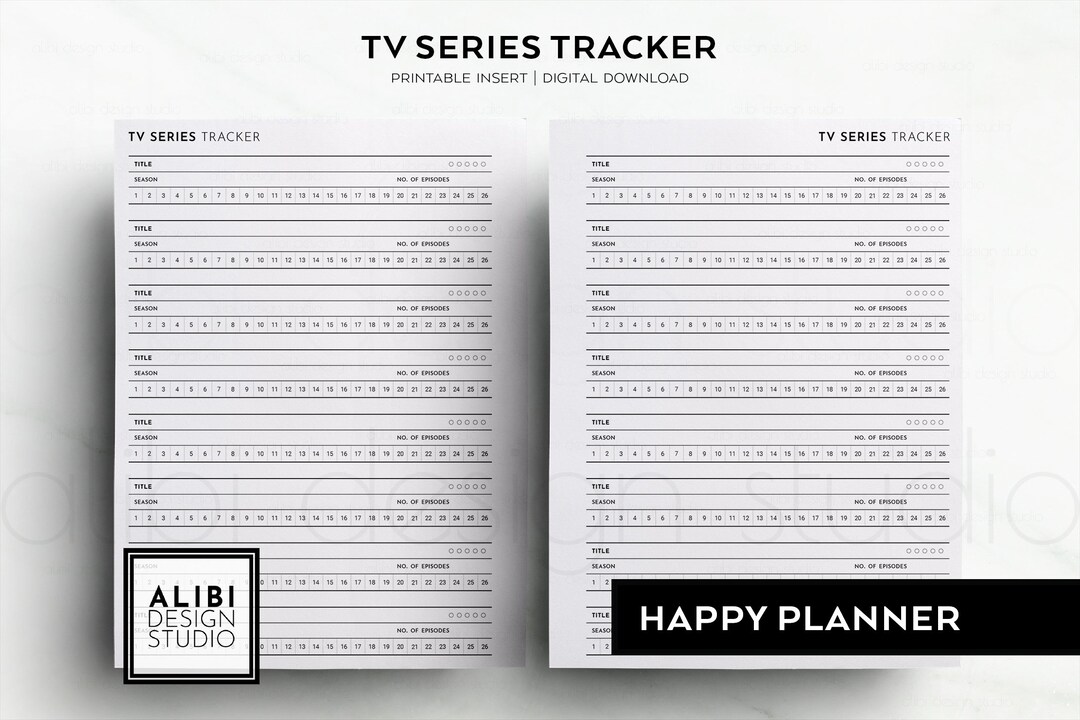 Happy Planner TV Show Tracker Episode Tracker HP Classic Printable ...