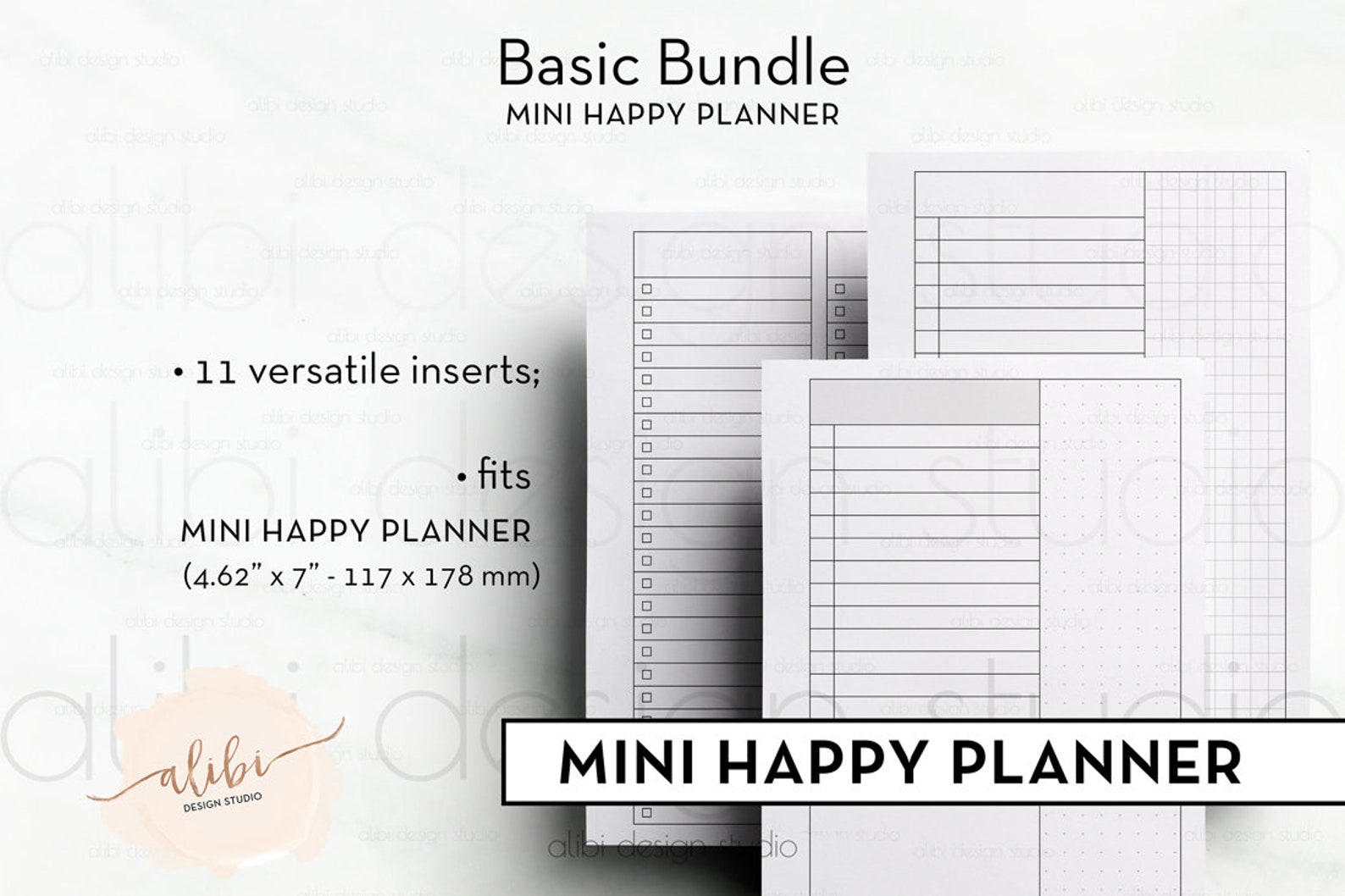 HP MINI Essential Printable Inserts MINI Happy Planner Basic - Etsy