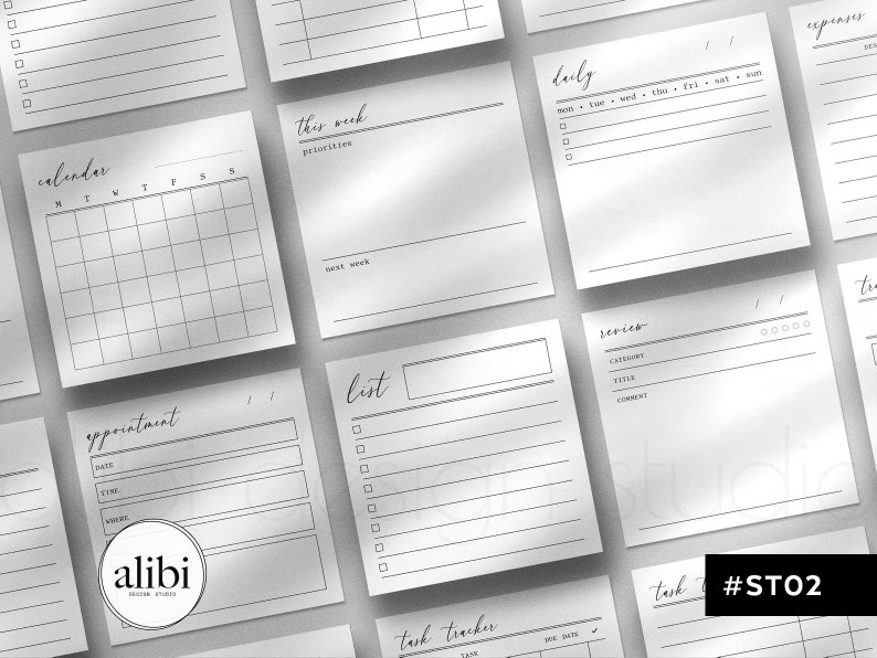 Printable Sticky Notes Printable Planner Cards 24 Designs - Etsy