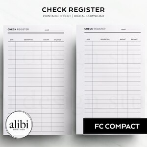 FC Compact Checkbook Register Financial Planner Budget Planner Franklin ...