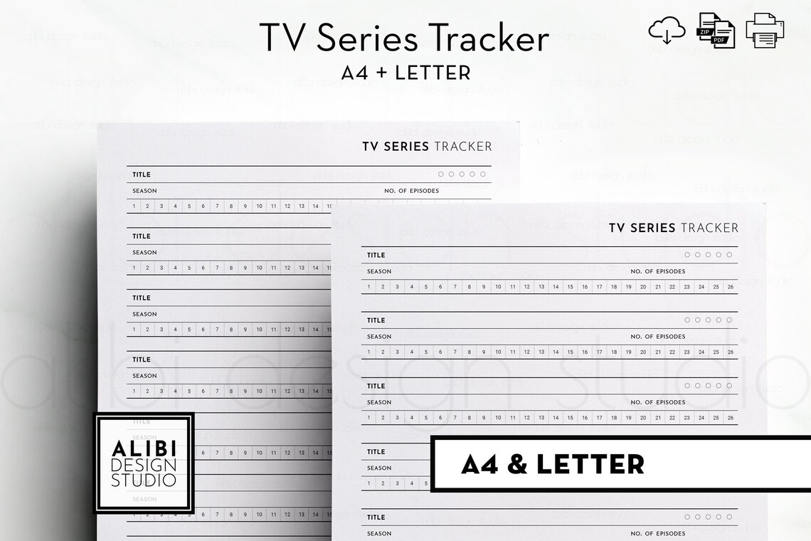 A4 Letter TV Show Tracker Episode Tracker Tv Series Tv - Etsy