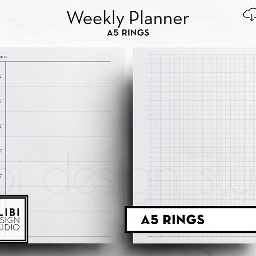 Undated Hobo Weeks Printable A5 Planner Inserts Weekly - Etsy