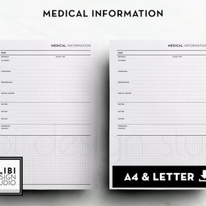 A4 Letter Medical Information Medical Overview Medical History Doctor ...