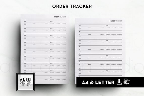 A4 Letter Online Order Tracker Minimal Purchase Tracker - Etsy