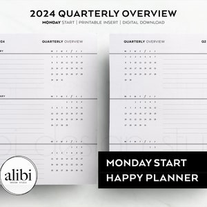 Happy Planner 2024 Quarterly Overview Future Log 2024 Calendar HP ...