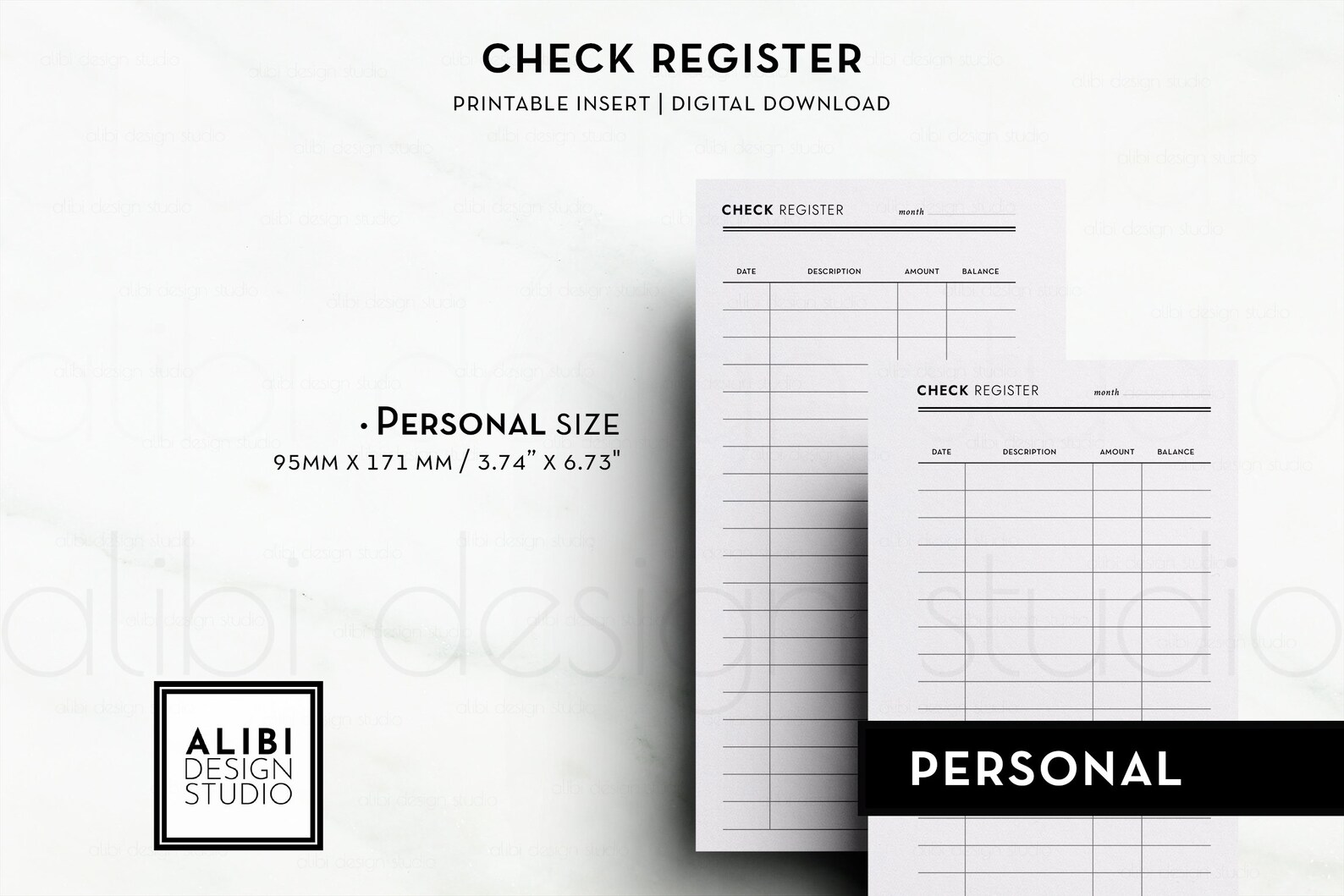 Personal Checkbook Register Financial Planner Budget Planner - Etsy