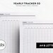 A4 and US Letter Size Year Tracker Habit Tracker Yearly Overview Mood ...