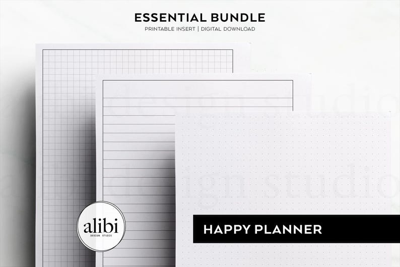 Happy Planner Printable Inserts Grid Paper Dot Grid Lined Paper HP ...