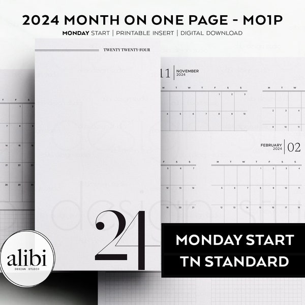 One Page Month Planner Inserts - Etsy