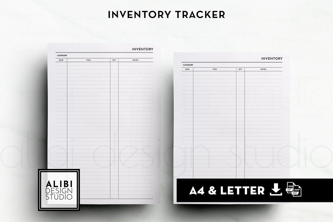 A4 US Letter Inventory Tracker Inventory List Product Tracker Shopping ...
