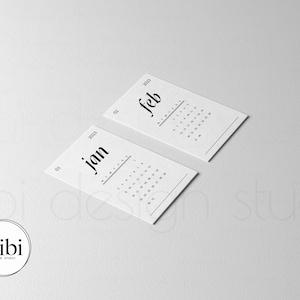 Printable 2023 Calendar Planner Cards Mini Calendar Vertical - Etsy