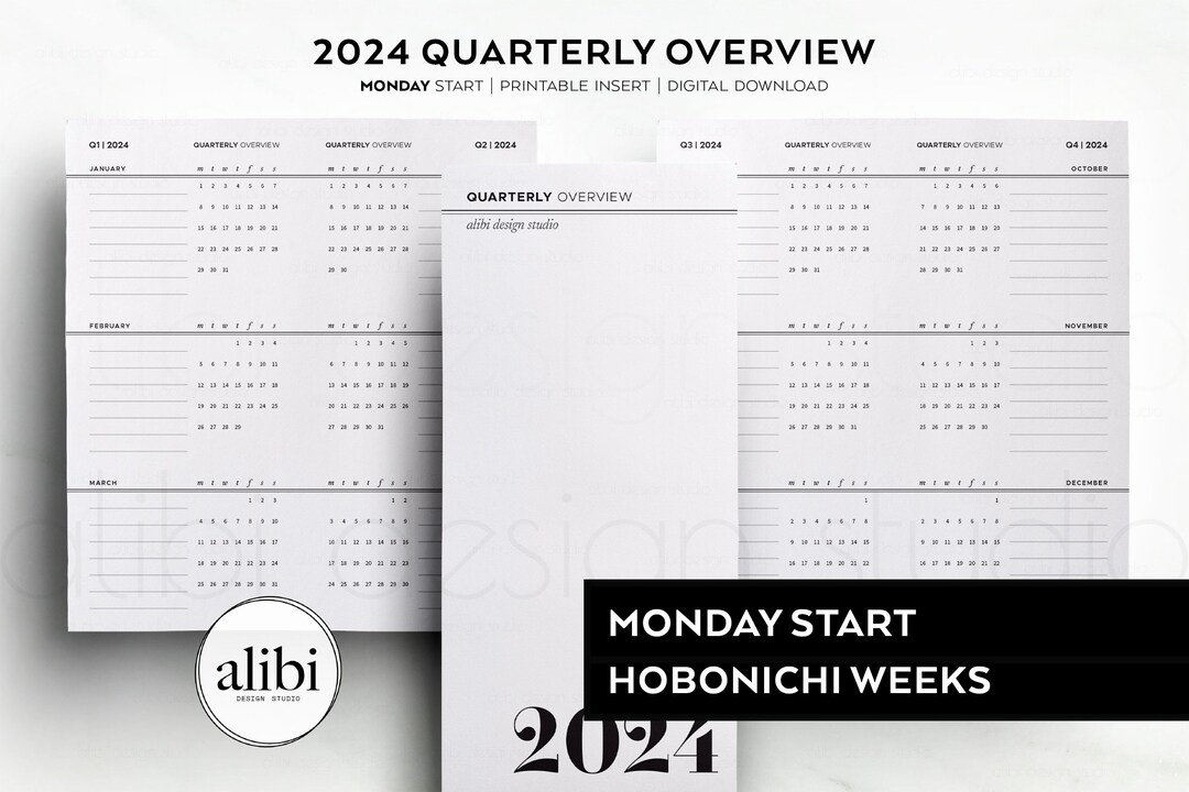 Hobonichi Weeks 2024 Quarterly Overview Future Log 2024 Calendar Hobo ...