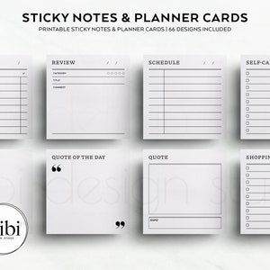 Printable Sticky Notes, Printable Planner Cards - 66 Designs ...
