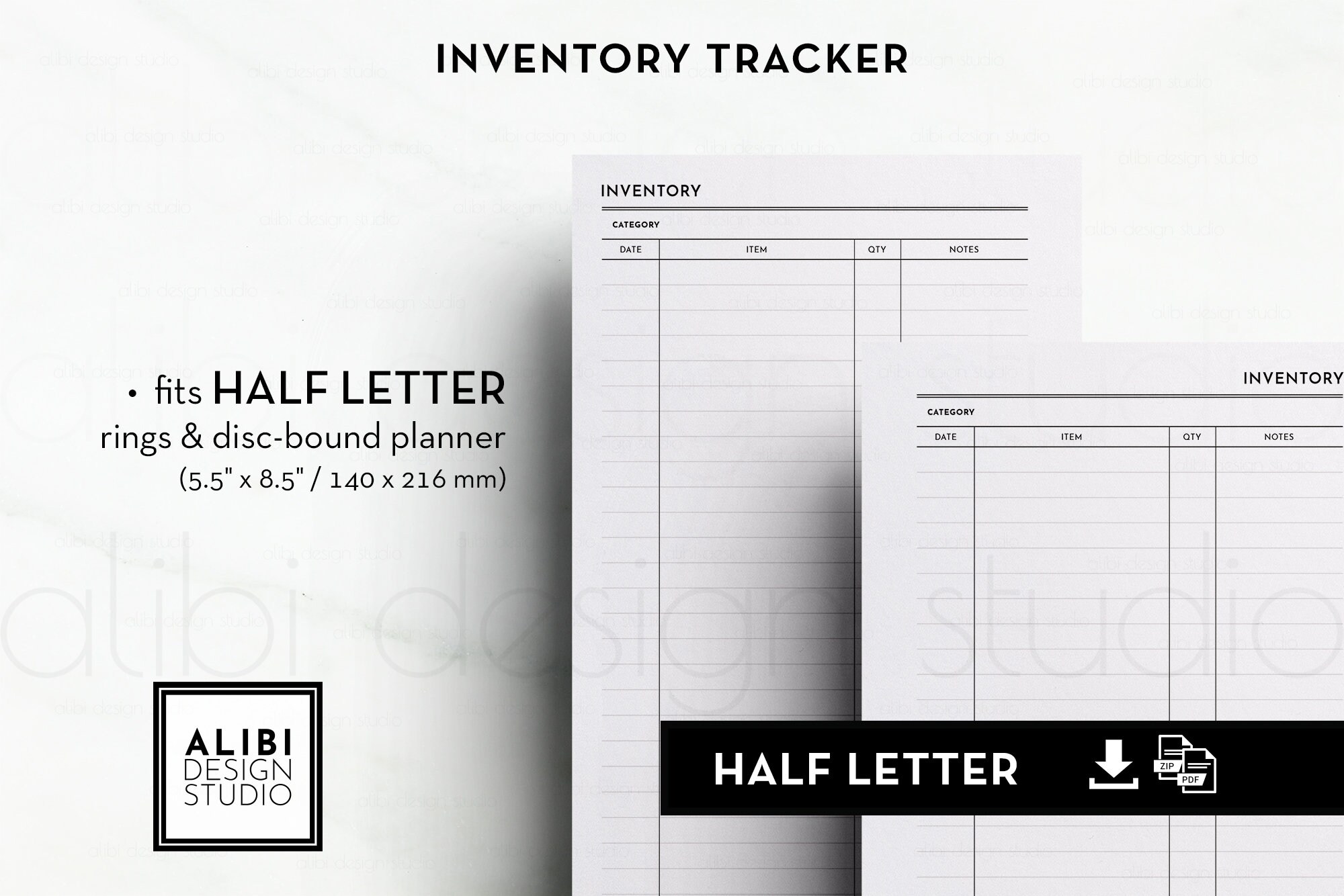 Half Letter Inventory Tracker Inventory List Half Size | Etsy