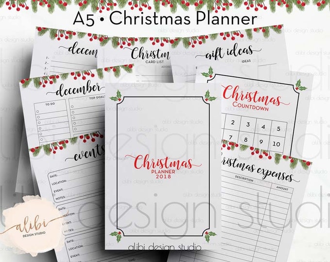 Christmas Planner, A5 Planner Inserts, Printable Planner, Holiday ...