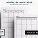Pocket Plus Monthly Planner Undated Calendar Pocket XL Printable ...