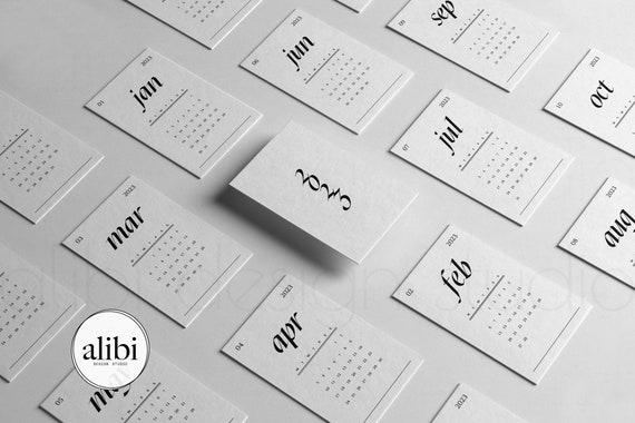 Printable 2023 Calendar Planner Cards Mini Calendar Vertical - Etsy