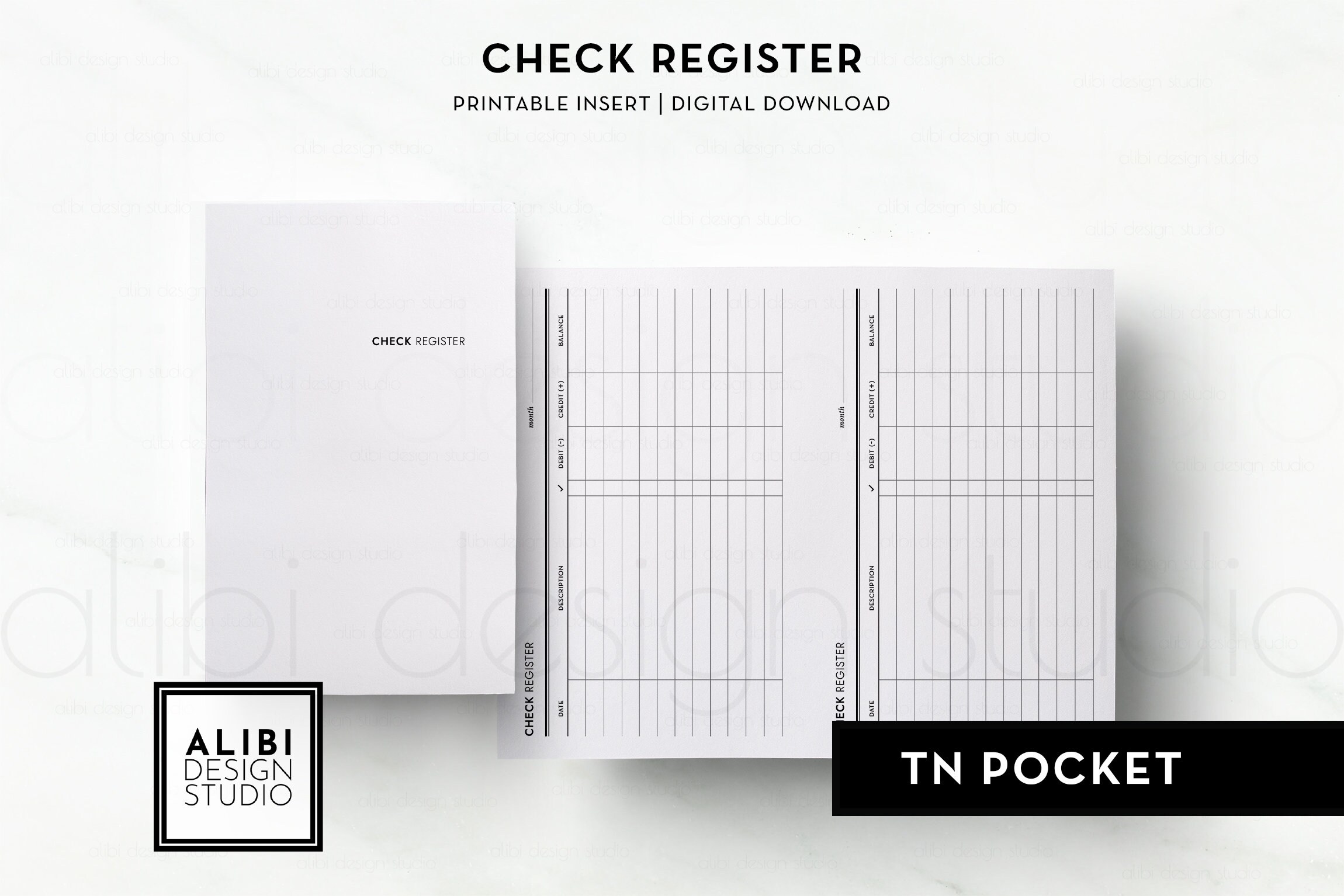 Pocket TN Printable Checkbook Register Financial Planner | Etsy