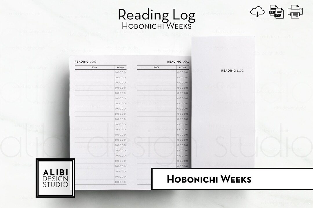 Hobonichi Weeks Reading Log Printable | Hobo Weeks Book Tracker Insert ...