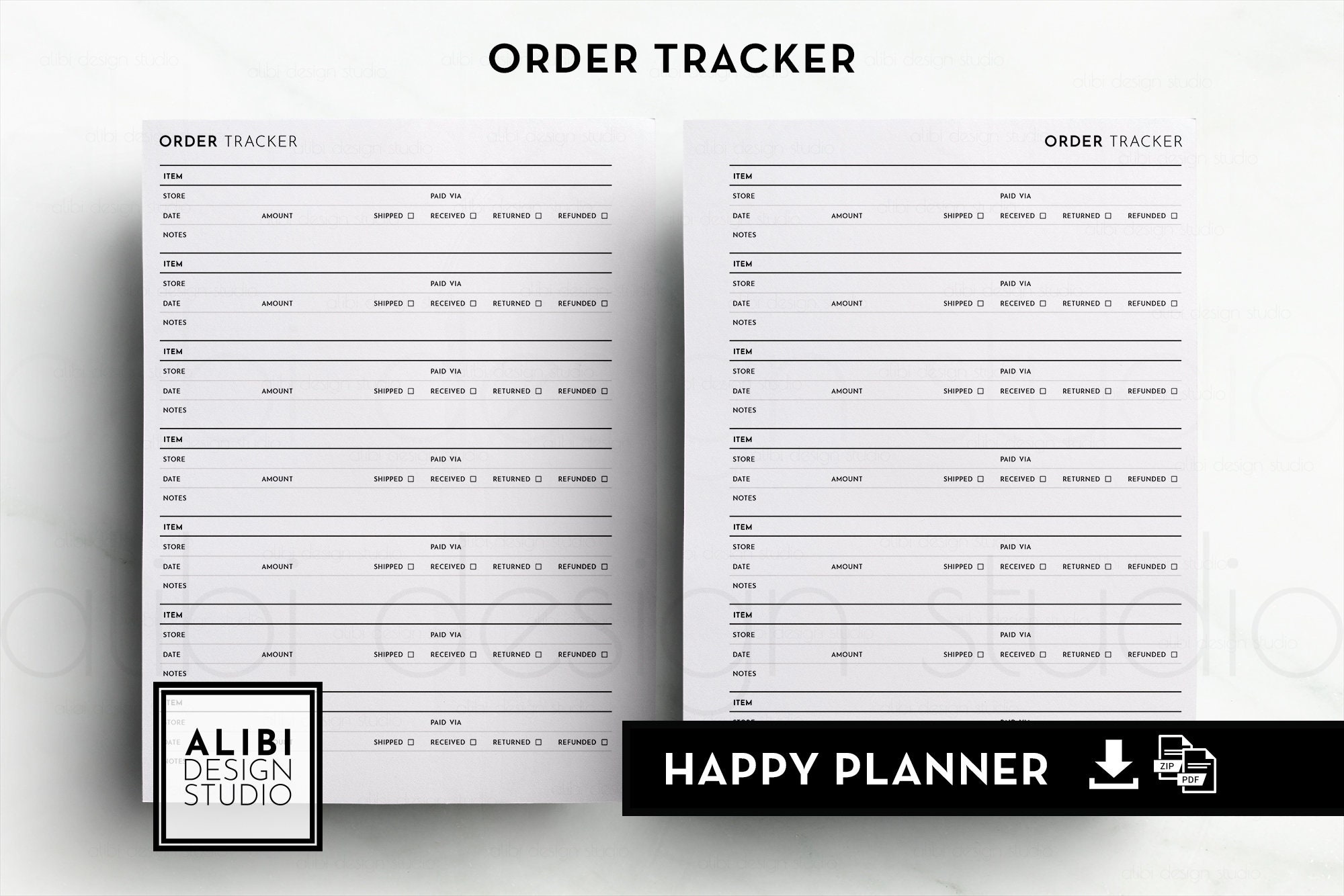 Happy Planner Online Order Tracker Minimal Purchase Tracker - Etsy