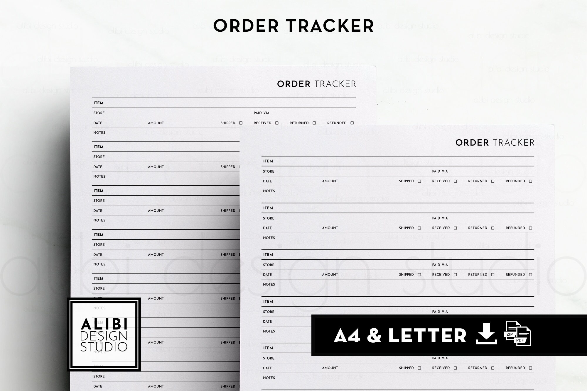 A4 Letter Online Order Tracker Minimal Purchase Tracker - Etsy