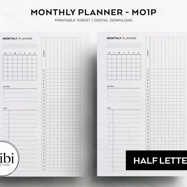 Half Letter Month Dashboard - Etsy