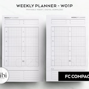 FC Compact Weekly Planner Week on 1 Page Week at a Glance Franklin ...