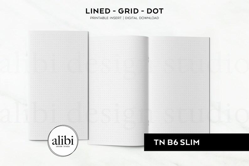 B6 SLIM TN Grid Paper Dot Grid Lined Paper Printables Travelers ...