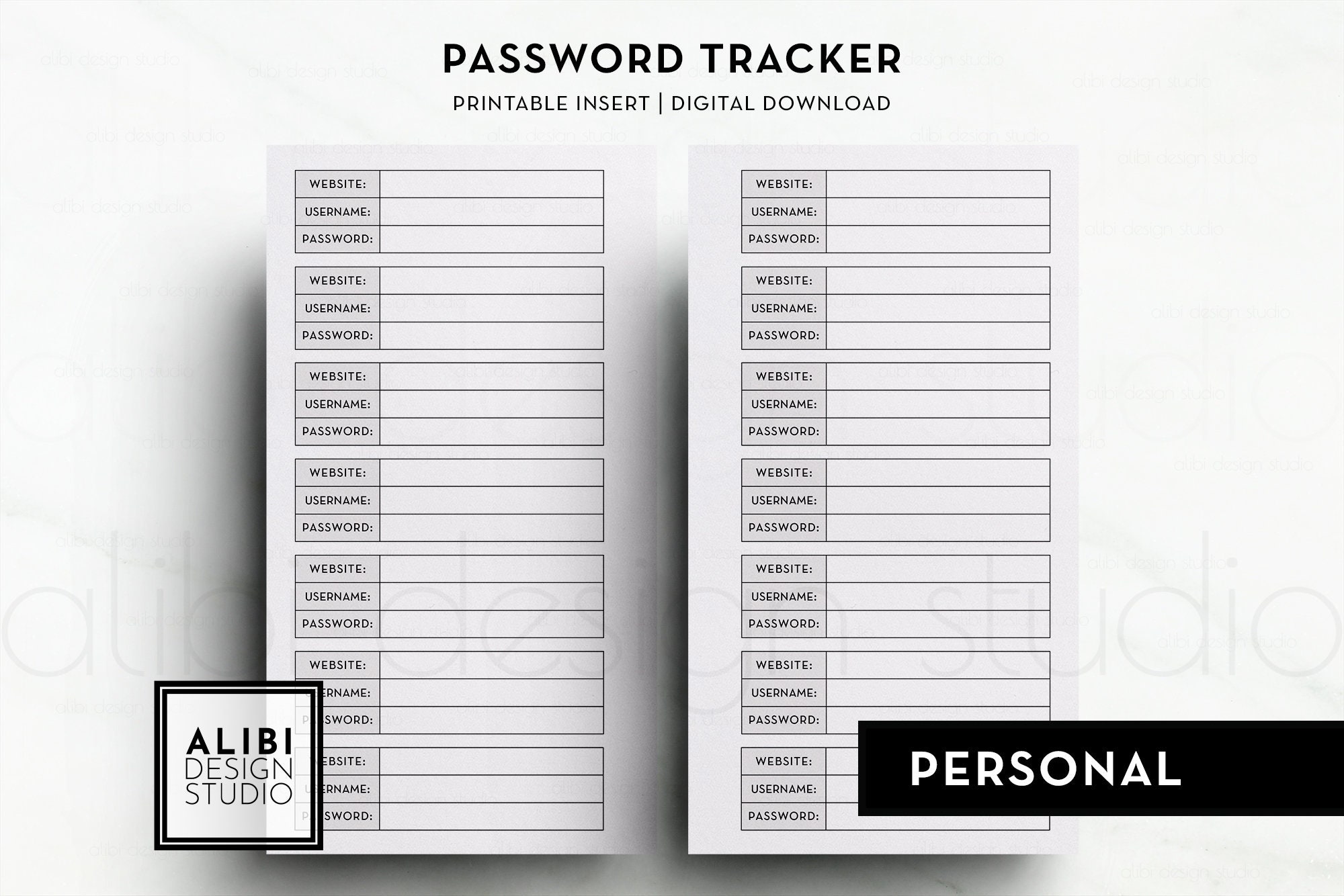 Personal Password Planner Password Tracker Personal - Etsy