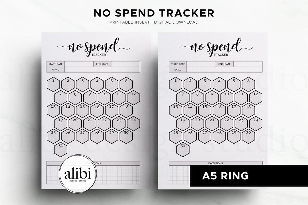 A5 No Spend Tracker Printable Savings Planner Money Challenge | A5 ...