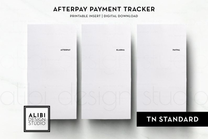 Standard TN, Afterpay Payment Tracker Travelers Notebook Financial ...