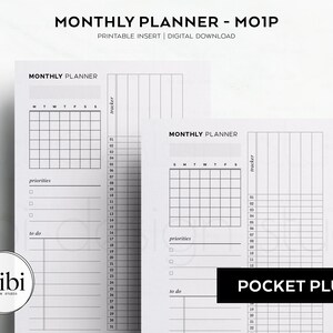 Pocket Plus Month at a Glance Habit Tracker Monthly Planner Mo1p Month ...