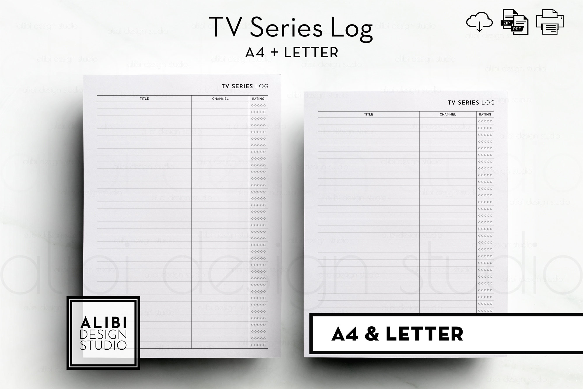 A4 and US Letter Size TV Log TV Series Tracker Tv Show | Etsy