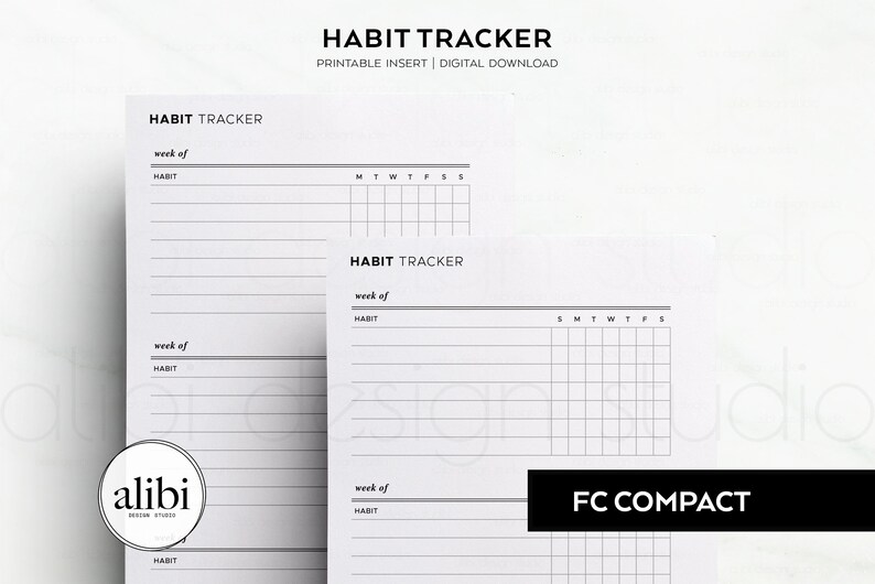 FC Compact Habit Tracker Weekly Planner Routine Tracker - Etsy
