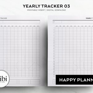 Happy Planner Year Tracker Habit Tracker Yearly Overview Mood Tracker ...