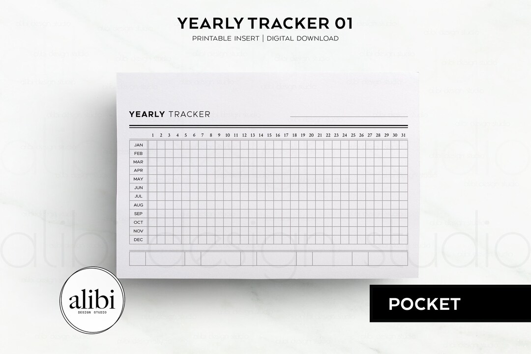 Pocket Year Tracker Habit Tracker Yearly Overview Mood Tracker Period ...