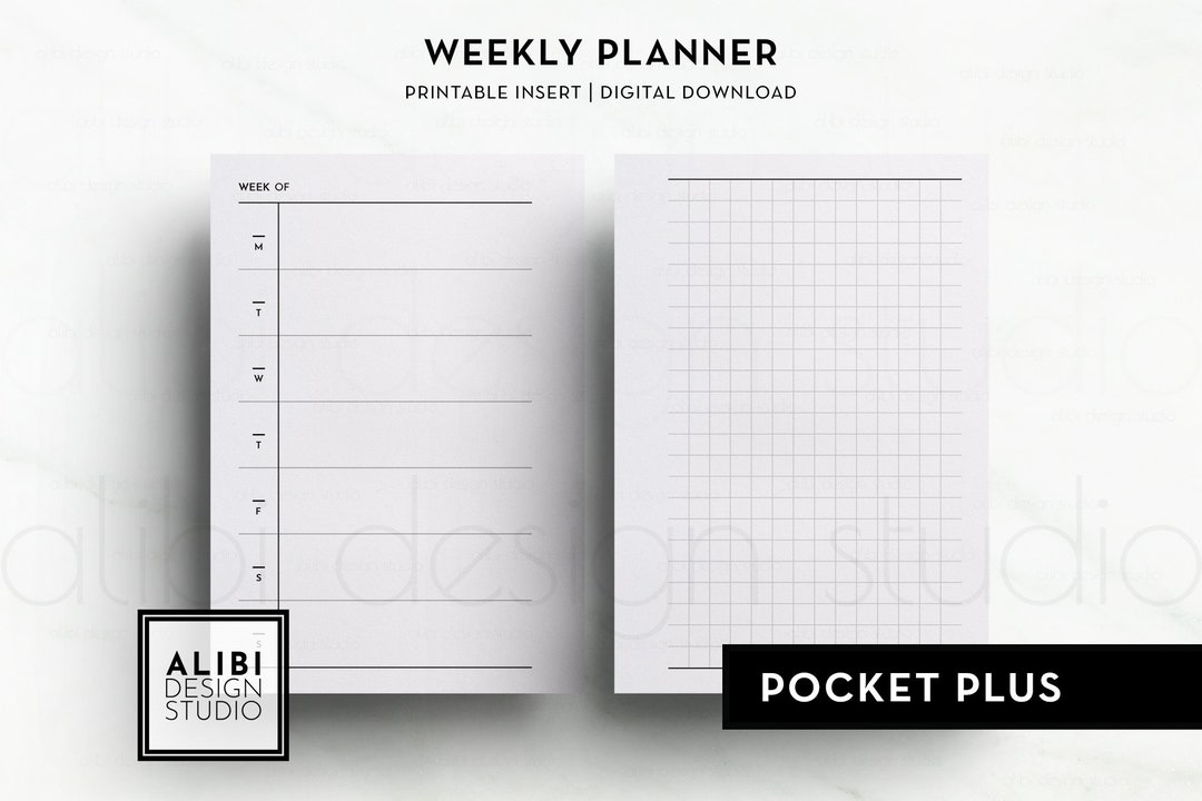 Pocket Plus, Minimalist Weekly Planner Weekly Overview Week on One Page ...