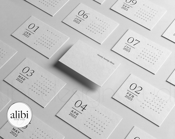 Printable 2023 Calendar Planner Cards, Mini Calendar Wallet Cards ...