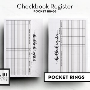 Pocket Checkbook Register Finance Planner Budget Planner Pocket ...