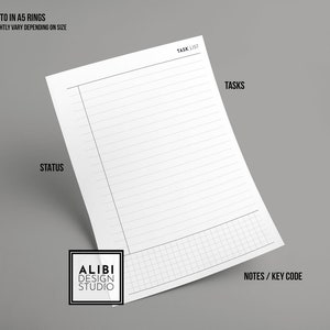 Half Letter Task List to Do List Master List Inbox Planner Get Things ...