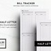 Half Letter Bill Tracker Monthly Bill Printable Planner - Etsy
