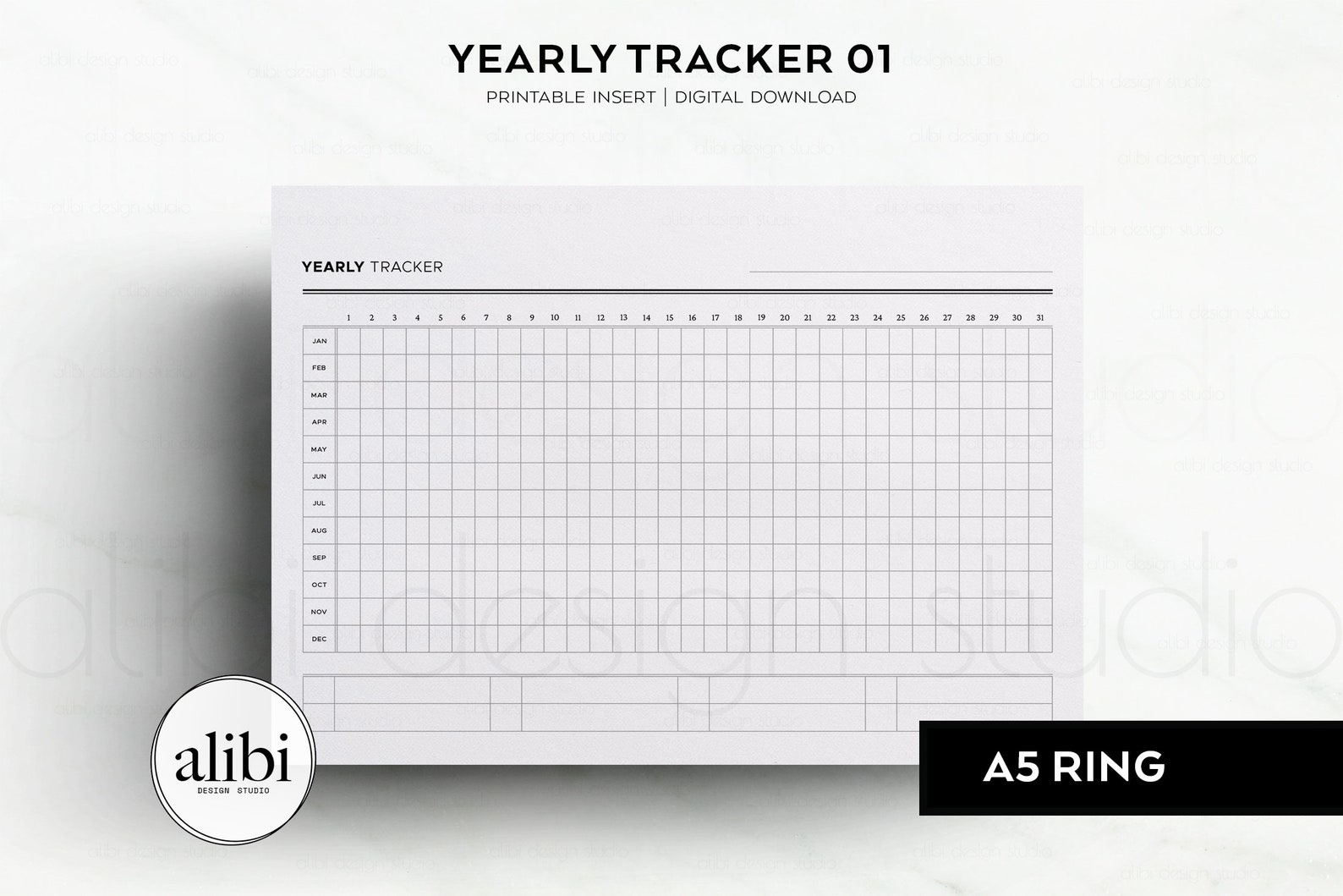 A5 Year Tracker Habit Tracker Yearly Overview Mood Tracker - Etsy