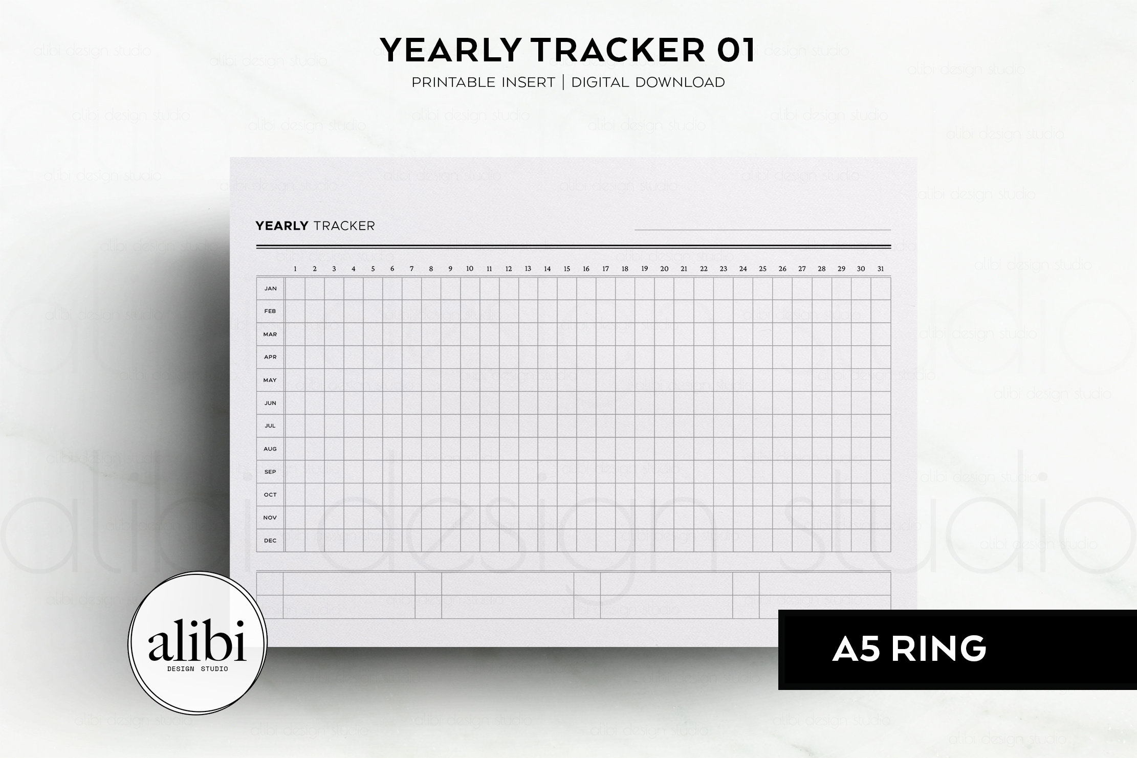 A5 Year Tracker Habit Tracker Yearly Overview Mood Tracker - Etsy