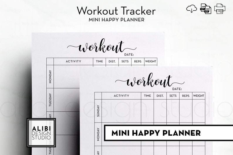MINI Happy Planner Workout Planner Workout Tracker for | Etsy